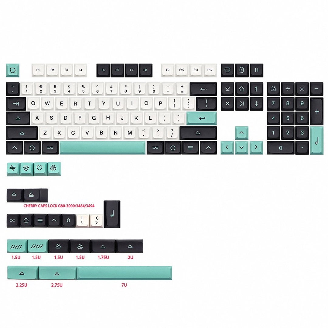 XDA Keycap Set White Blue Color PBT Keycap Sets for Mechanical Keyboard ...