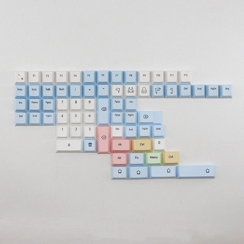 136 Keys Chalk Keycap Set PBT Sublimation Keycaps Cute - Etsy