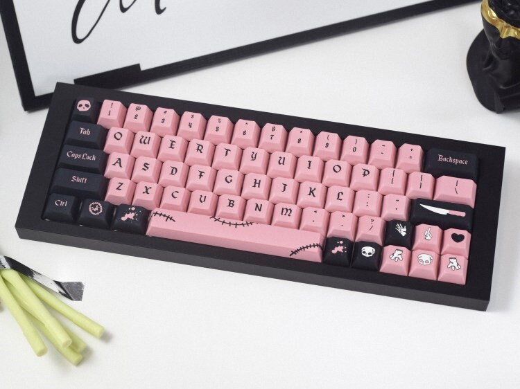 Black Pink Keycap Sets Cherry Profile Keycap for Mechanical - Etsy