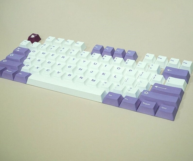 Cute Bunny Keycap Set Cherry Profile Purple White PBT Keycaps - Etsy