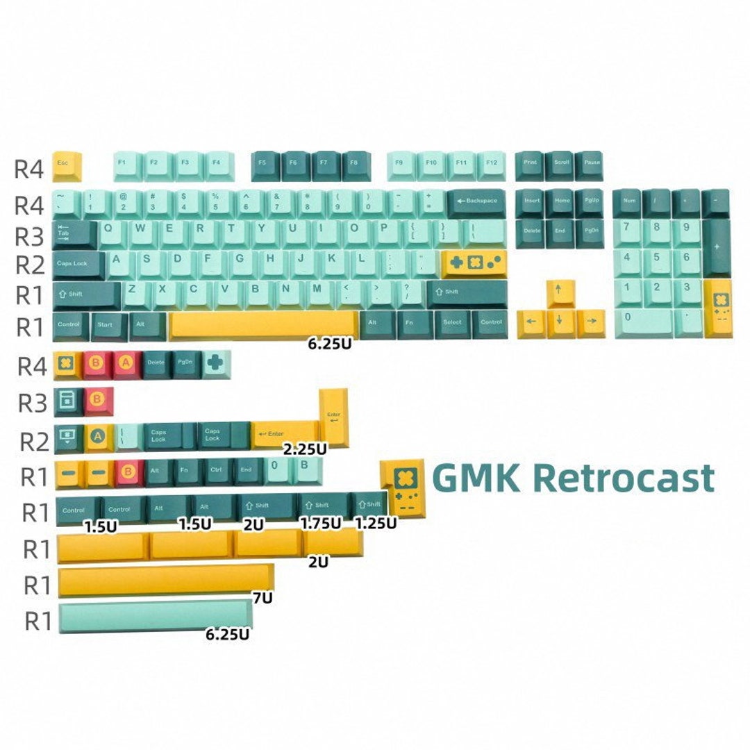 140 Keys GMK Retrocast PBT Keycap Set Cherry Profile Personalized Keycap for Mechanical Keyboard ...