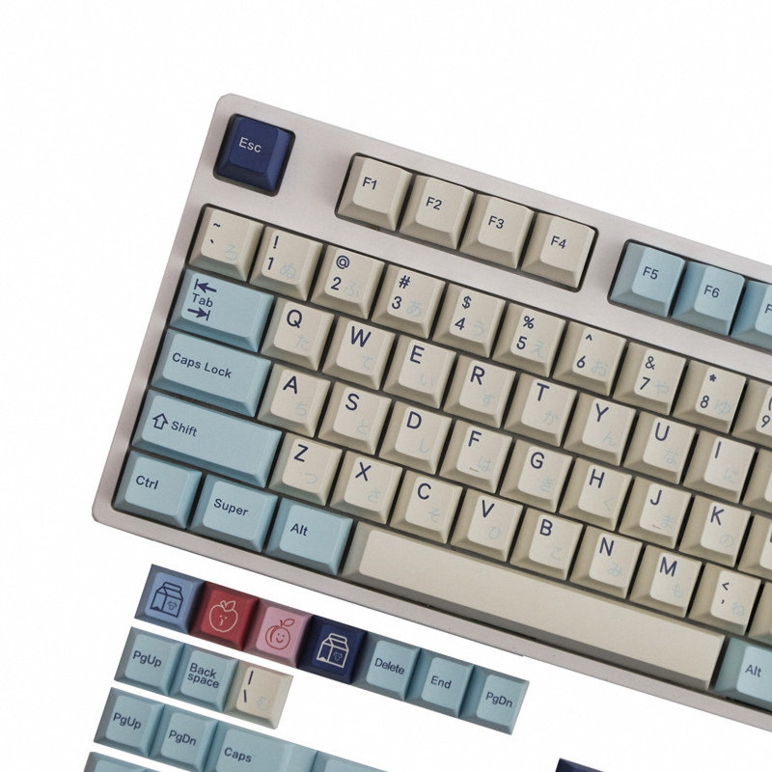 140 Keys Fruity Milk Keycap Sets Cherry Profile Keycaps - Etsy