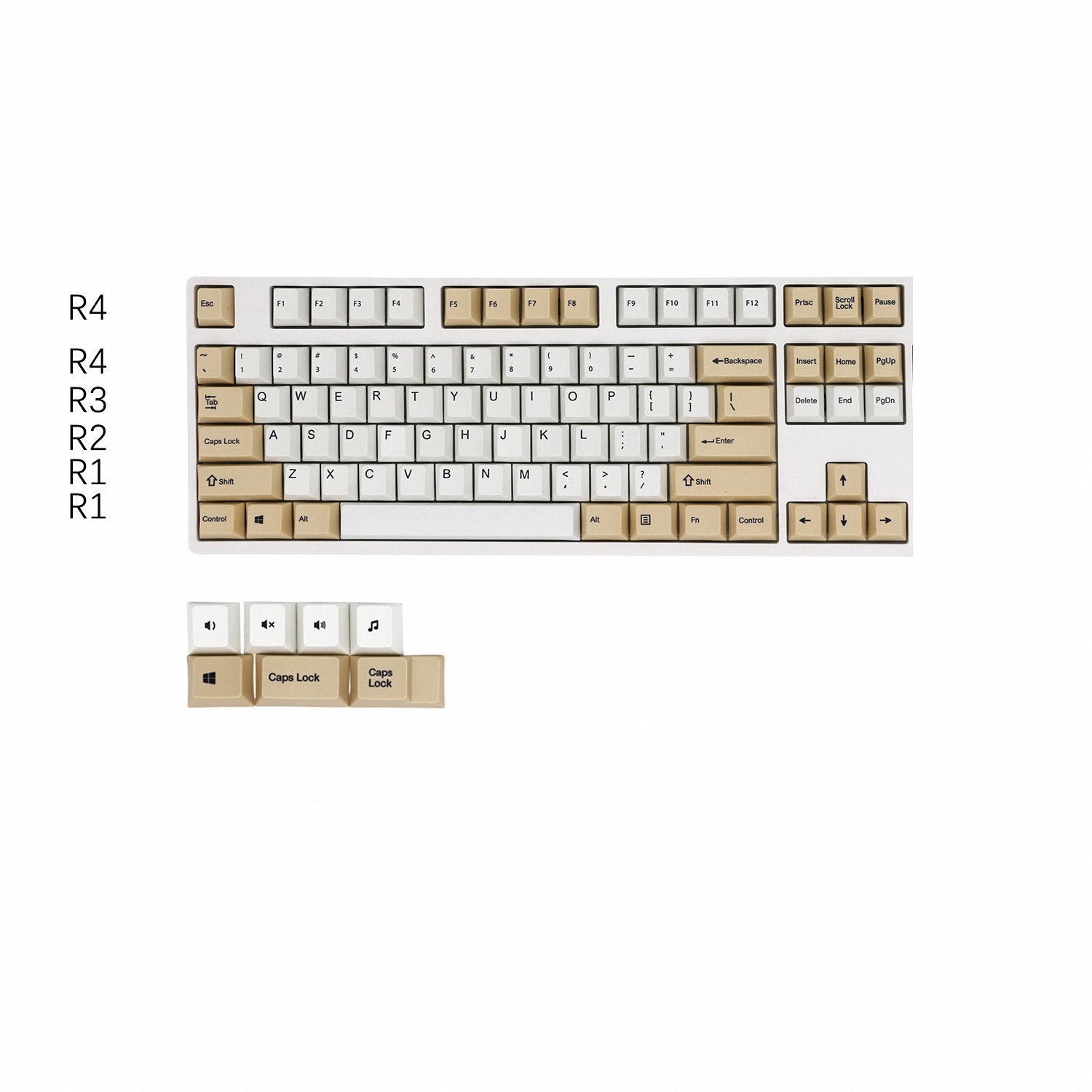 Tea With Milk PBT Keycap Set Cherry Profile Personalized White | Etsy ...