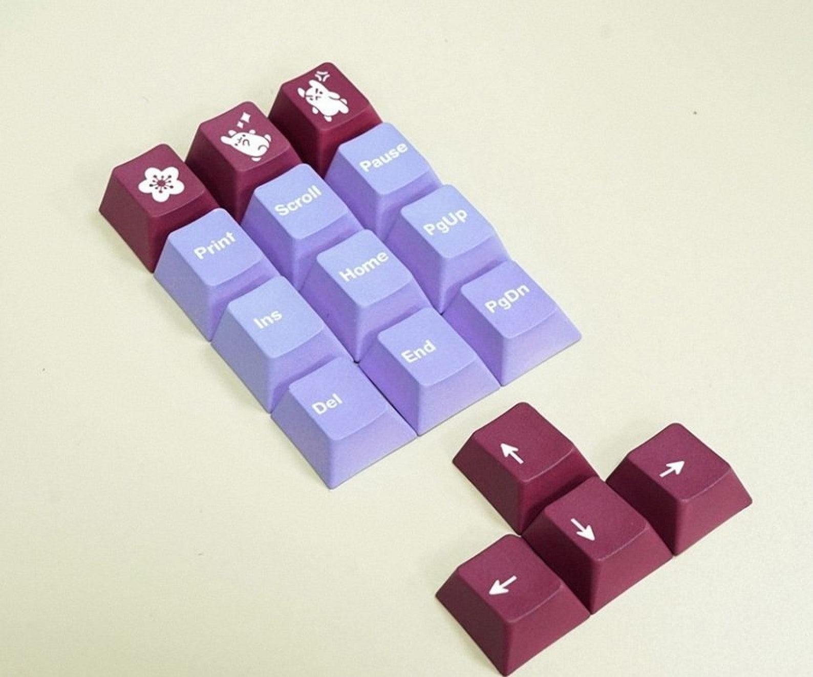 Cute Bunny Keycap Set Cherry Profile Purple White PBT Keycaps - Etsy