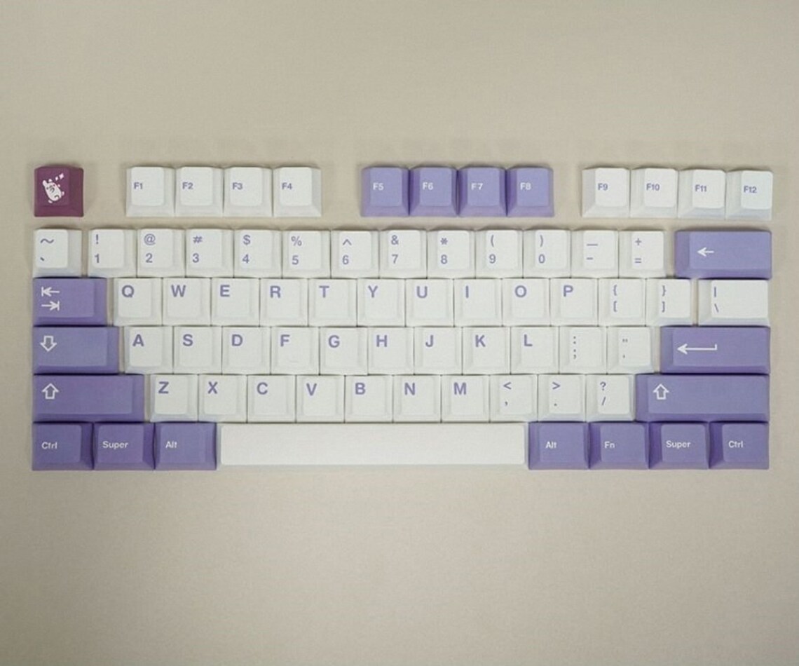 Cute Bunny Keycap Set Cherry Profile Purple White PBT Keycaps - Etsy
