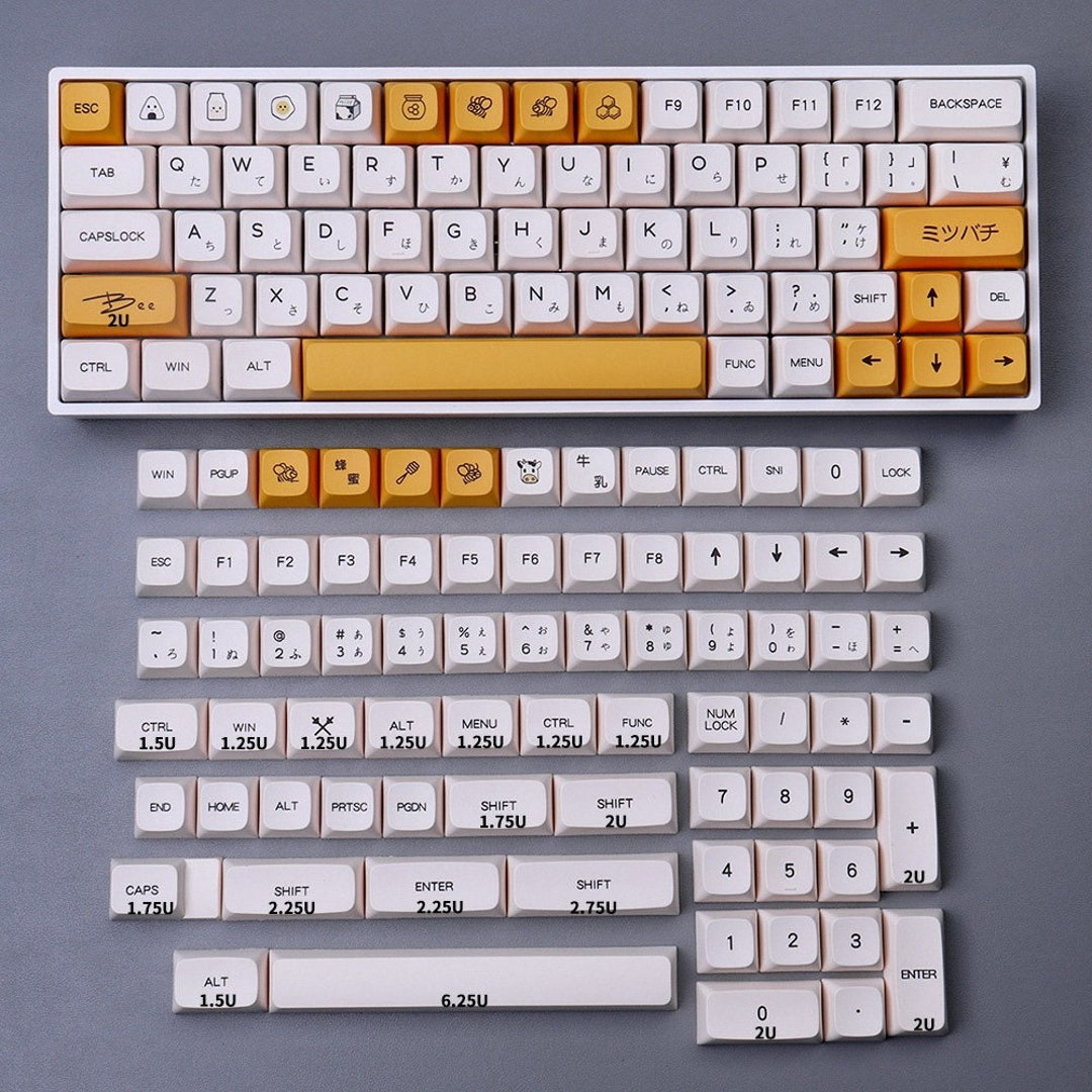 140 Keys XDA Honey and Milk Theme Key Caps for MX Switch Mechanicak ...