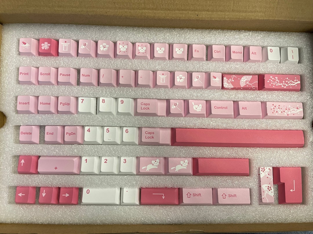 PBT Keycap Set Dye-Sub Cherry Profile GMK Hazakura Keycaps For - Etsy 日本