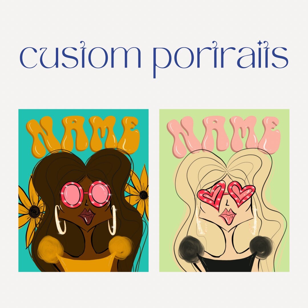 Preppy Custom Portraits, 8x10 Print - Etsy