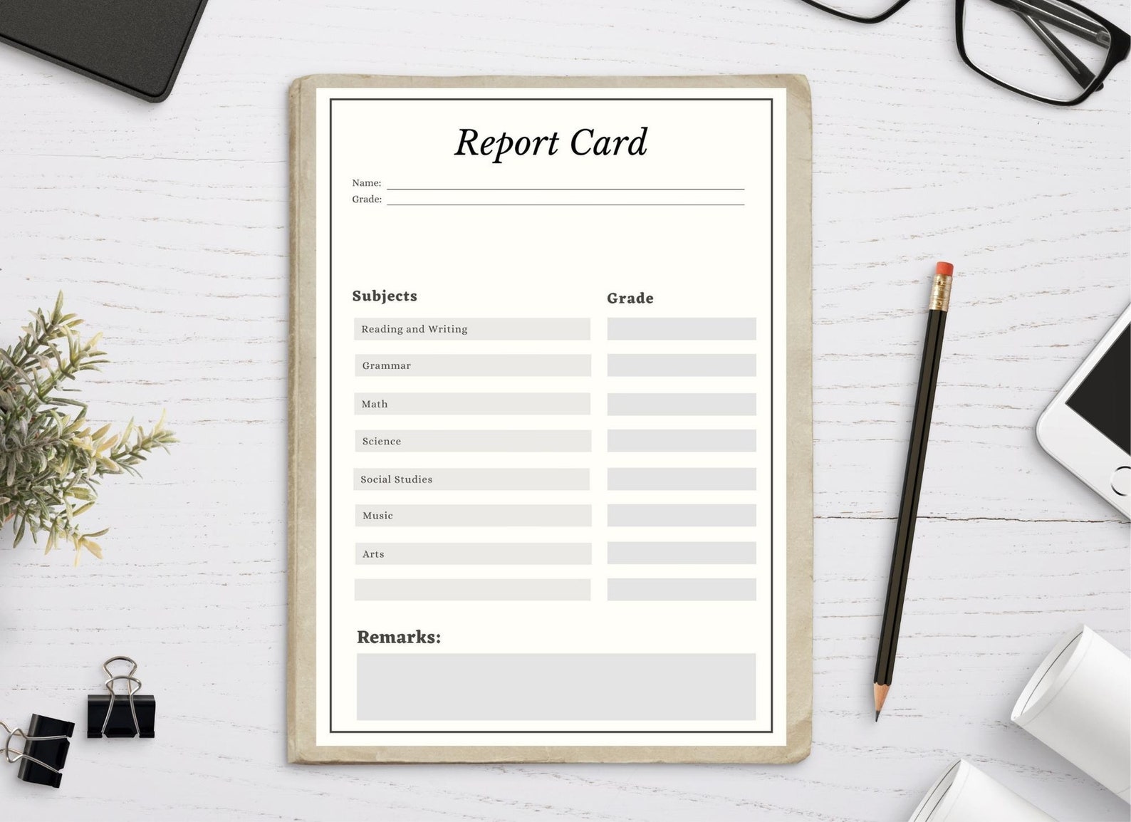 Report Card Homeschool Report Card Homeschool Record - Etsy