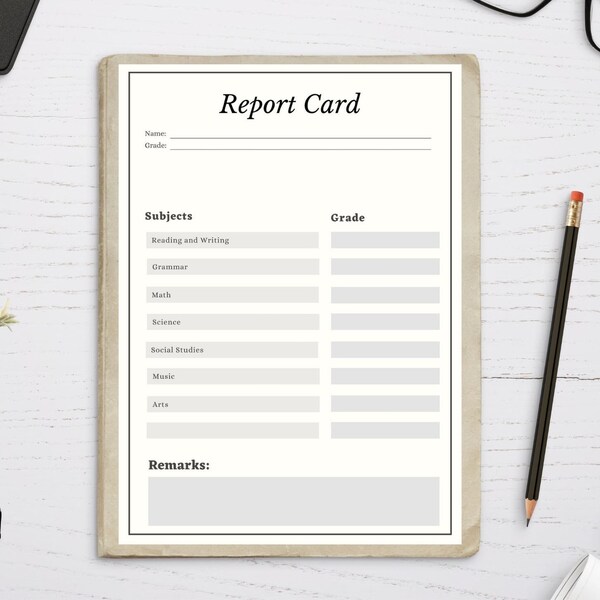 Homeschool Report Card - Etsy