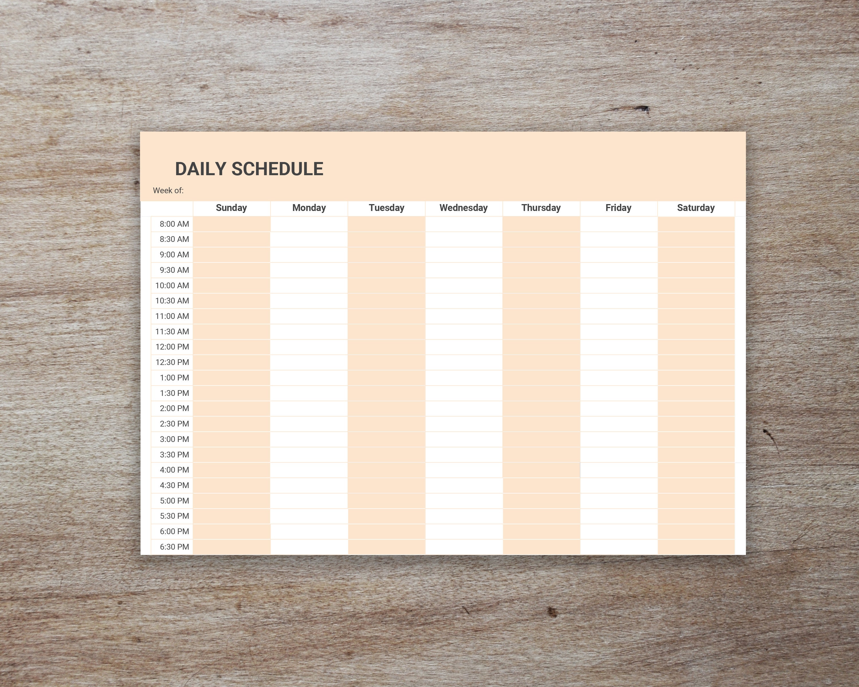 Daily Schedule, Weekly Schedule, Instant Download - Etsy