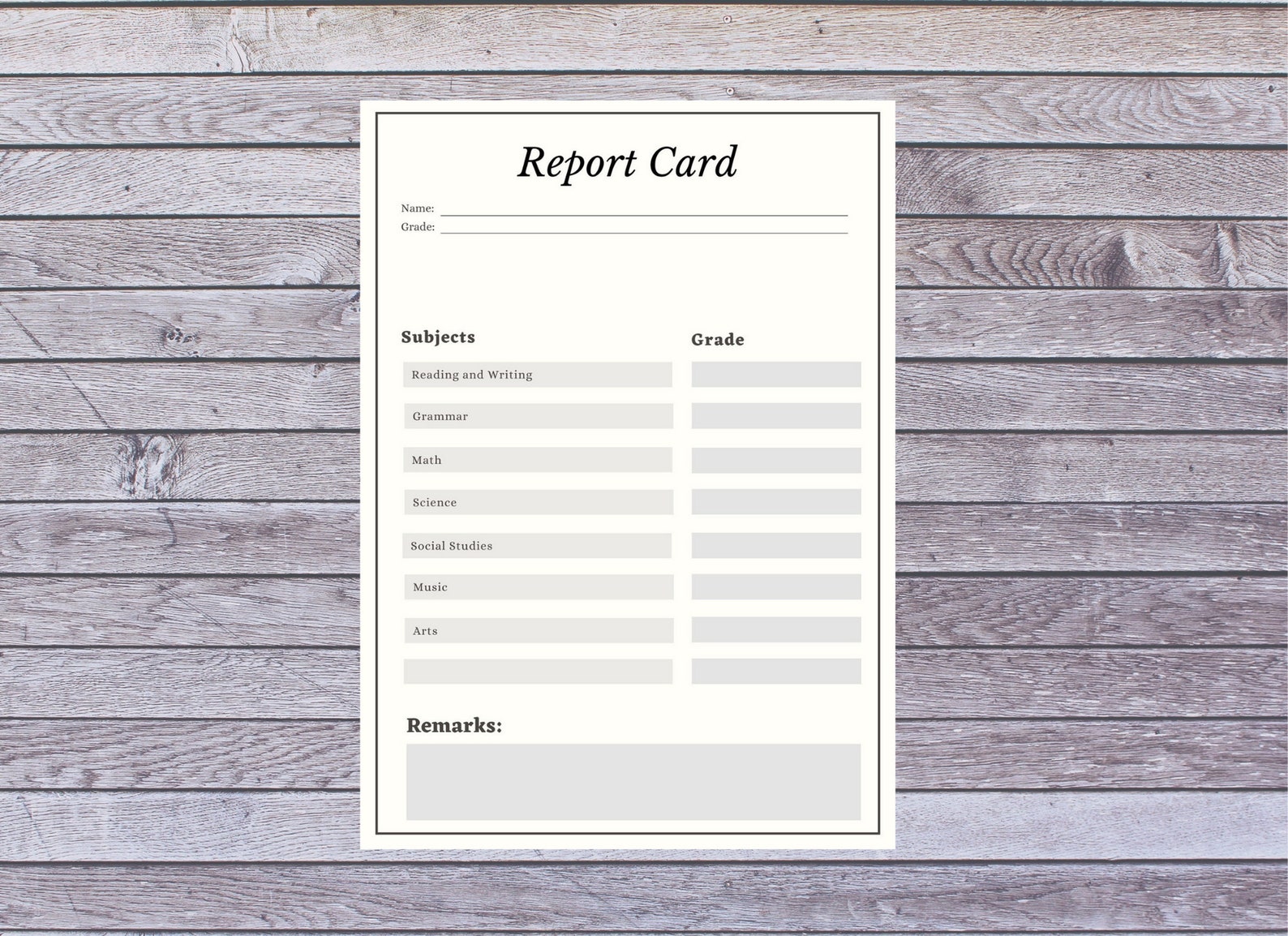Report Card Homeschool Report Card Homeschool Record - Etsy