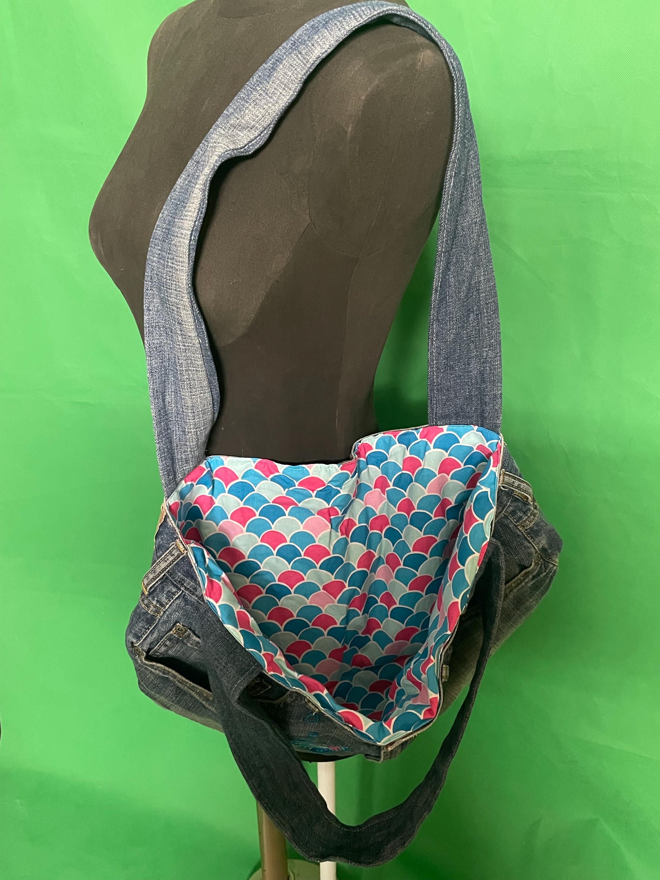 Upcycled Denim Shoulder Bag(scales Pattern) - Etsy