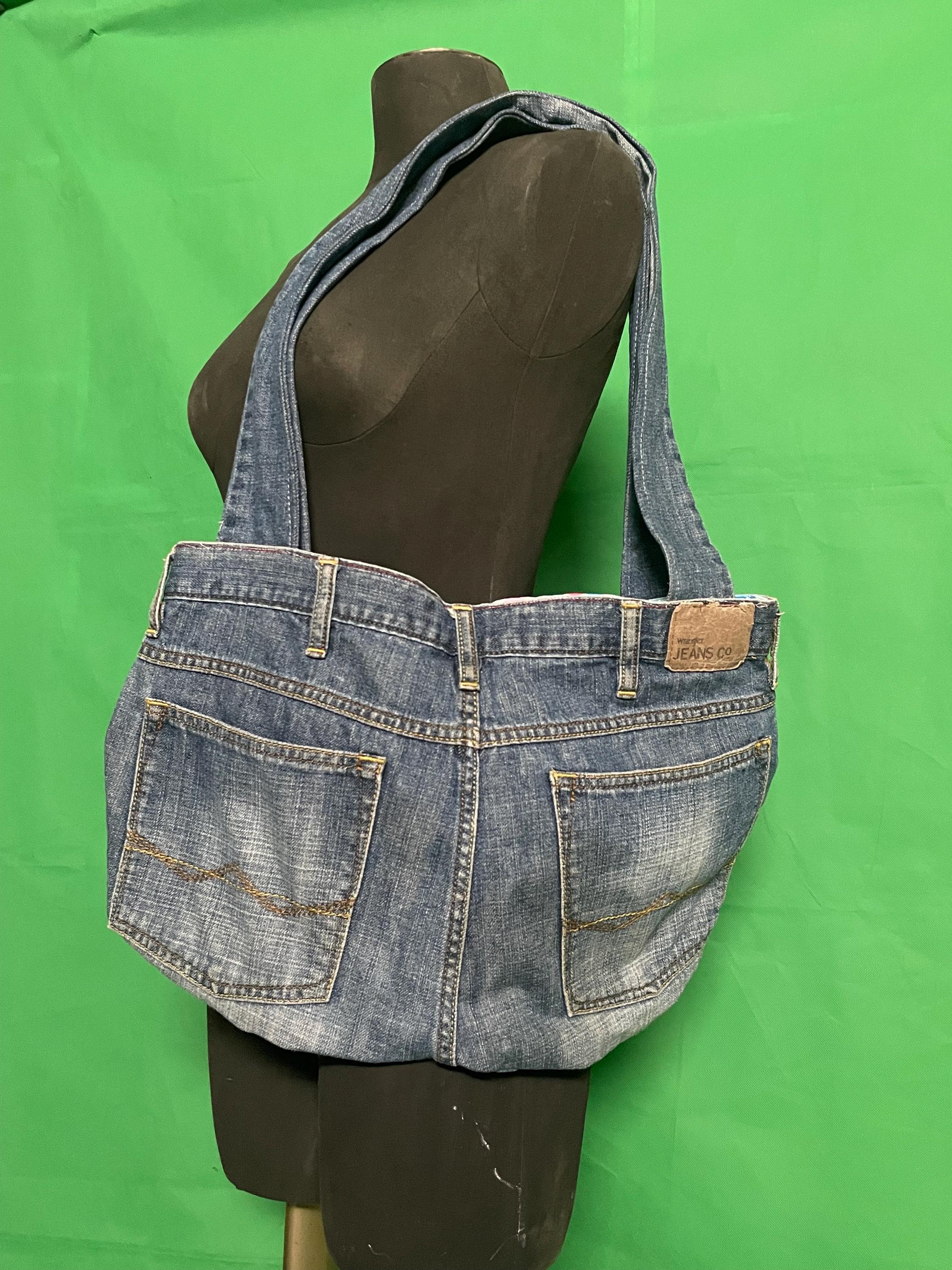 Upcycled Denim Shoulder Bag(scales Pattern) - Etsy