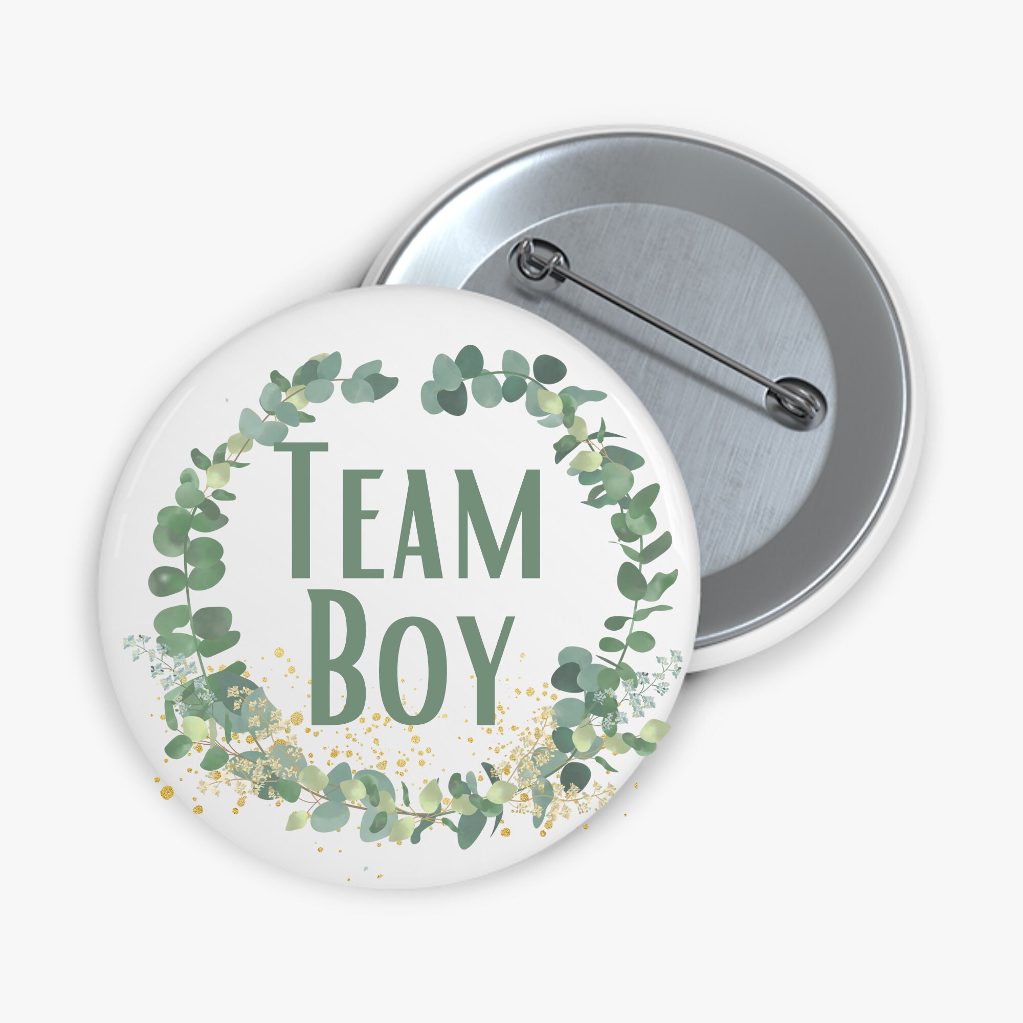 Golden Garden Gender Reveal Party Pins Pinback Team Boy Pin - Etsy