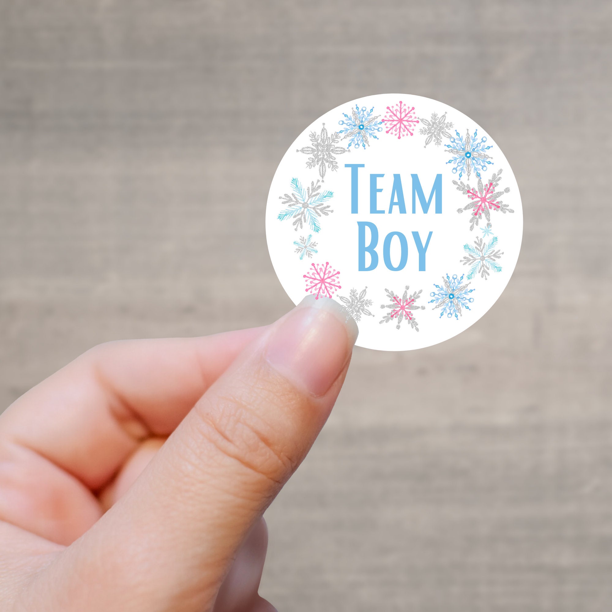 Team Boy Team Girl Gender Reveal Baby Stickers Winter Baby - Etsy