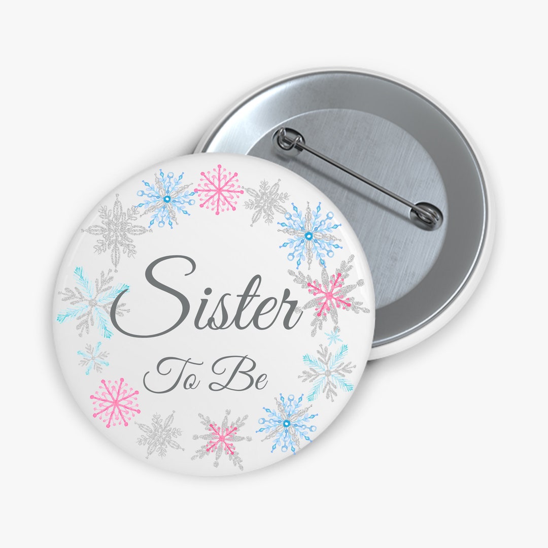 Baby Shower Button Pins, A Little Snowflake is on the Way, Gender ...