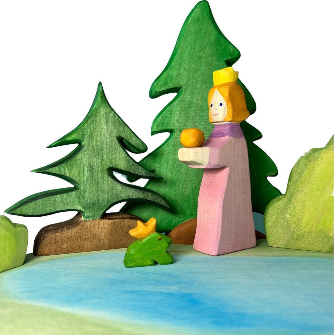Frog Prince Princess Wooden Toy Fairy Tale - Etsy