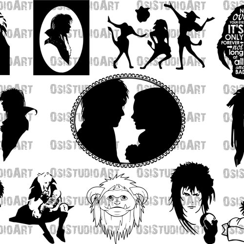 3 Digital SVG PNG JPG the Labyrinth Silhouette Vector - Etsy