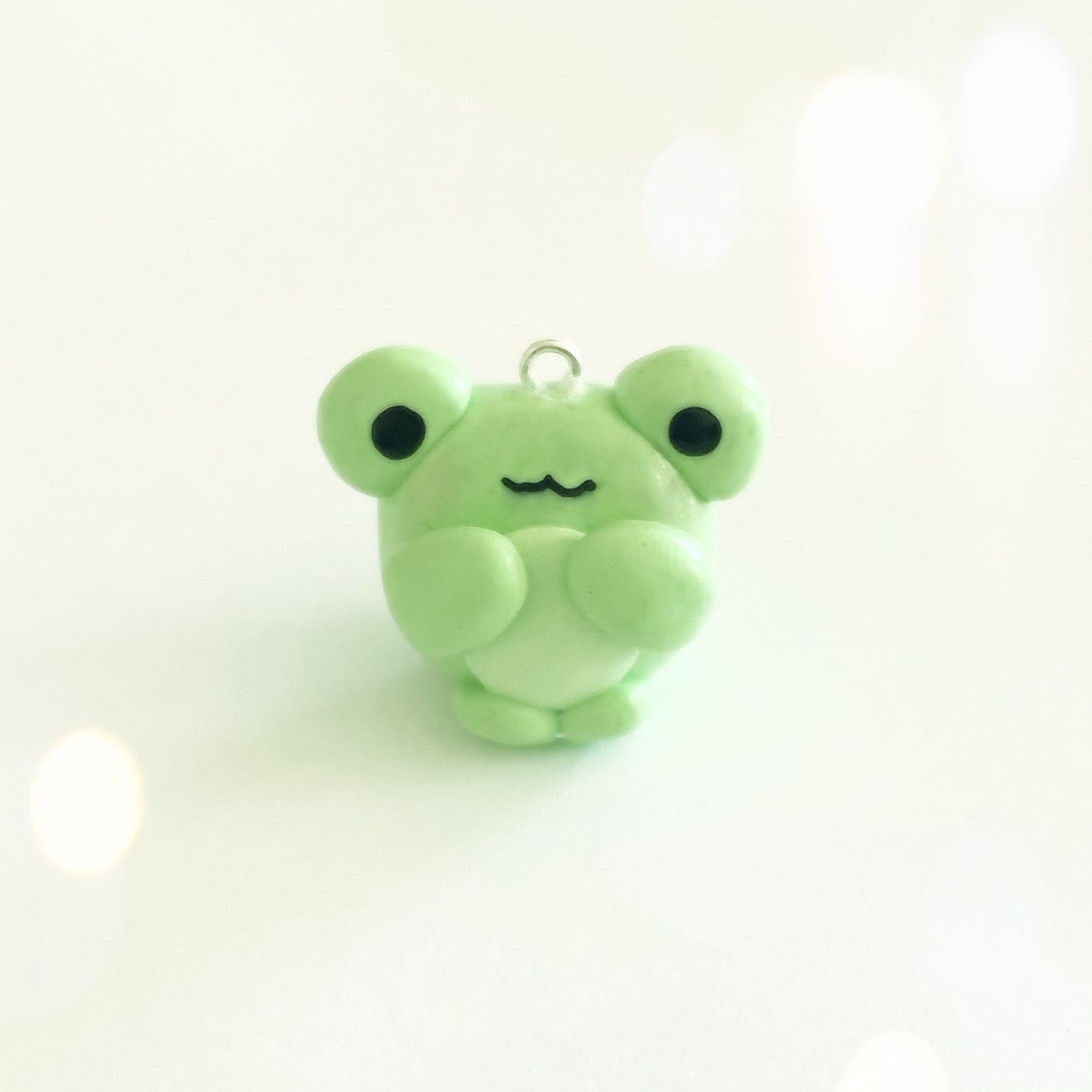 Cute Frog Polymer Clay Keychain, Charm, Polymer Clay, Keychain, Frog ...