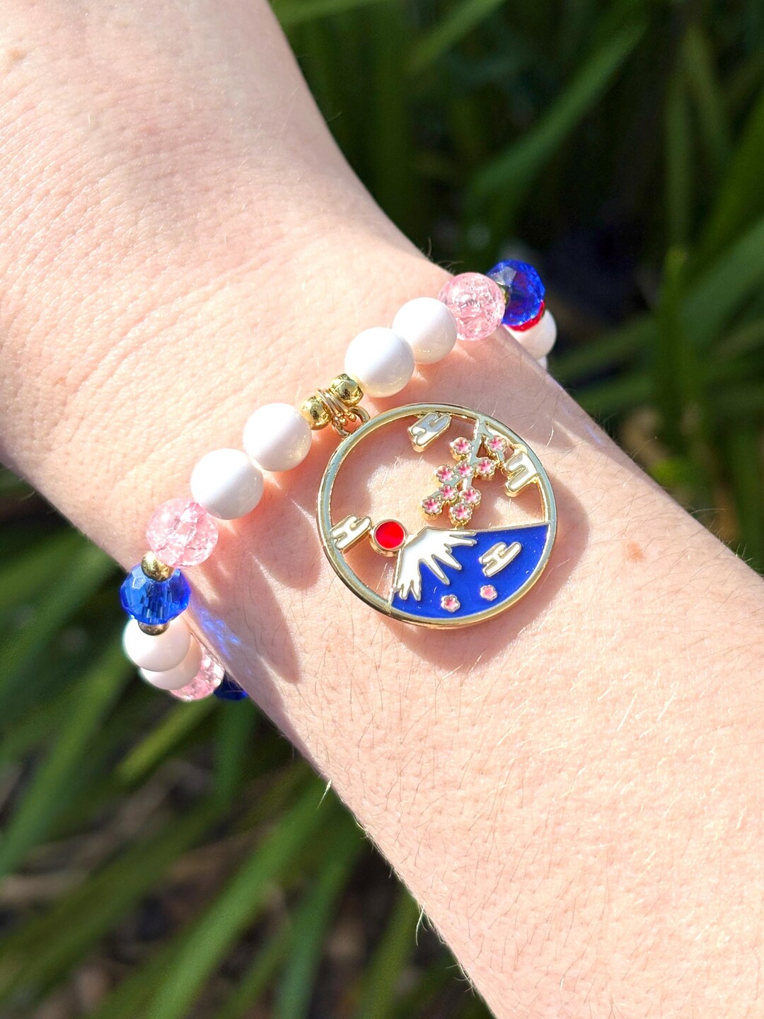 Mount Fuji-themed Charm Bracelet | Fuji, Sakura, Cherry Blossom ...