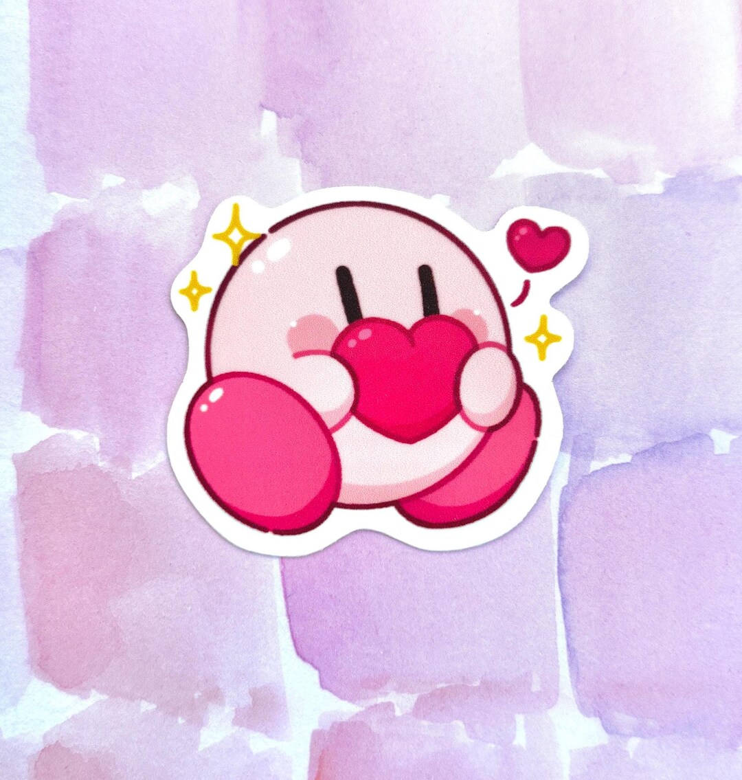 Kirby Heart Sticker | Kirby, Heart, Love, Poyo, Vinyl Sticker, Fanart ...