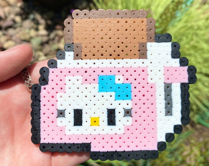 Pink Kitty Toaster | Perler Bead Sprite | Kitty, Pink, Cat, Toaster ...