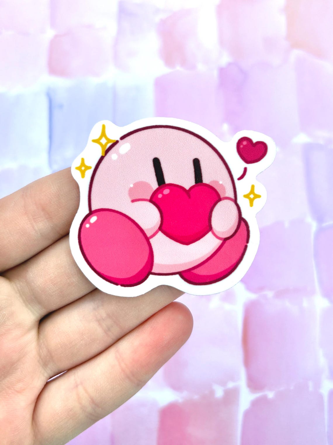 Kirby Heart Sticker | Kirby, Heart, Love, Poyo, Vinyl Sticker, Fanart ...