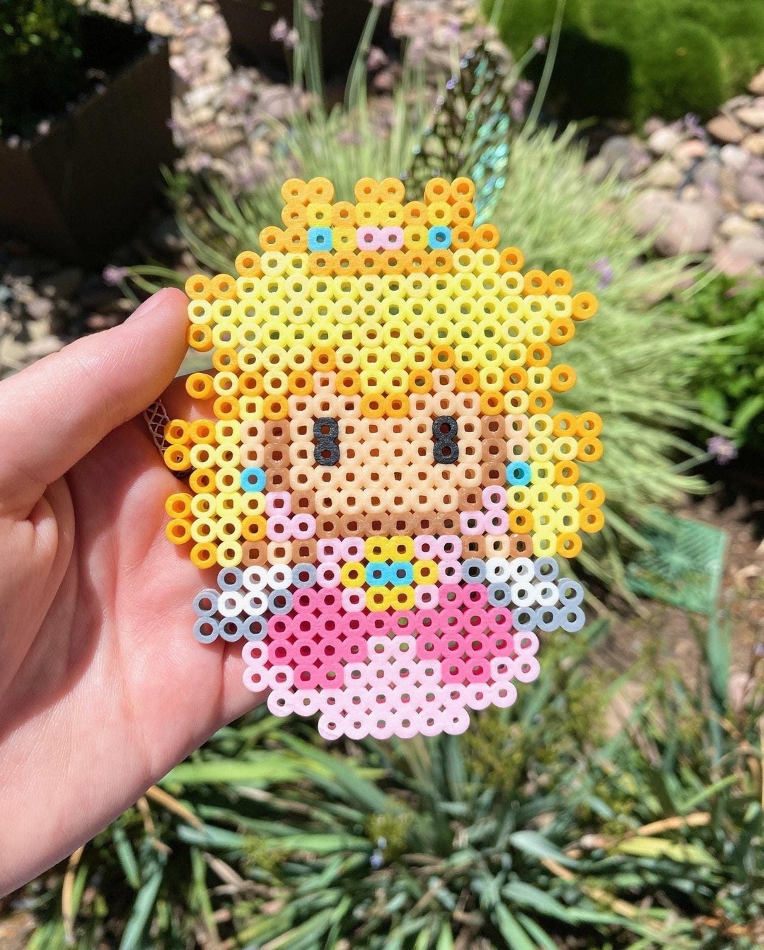 Pink Princess | Perler Bead Sprite | Peaches, Princess, Super, Game ...
