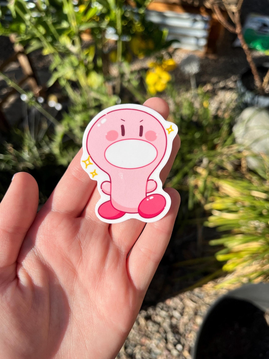 Kirby Lightbulb Sticker | Kirby, Lightbulb, Funny, Poyo, Vinyl Sticker ...