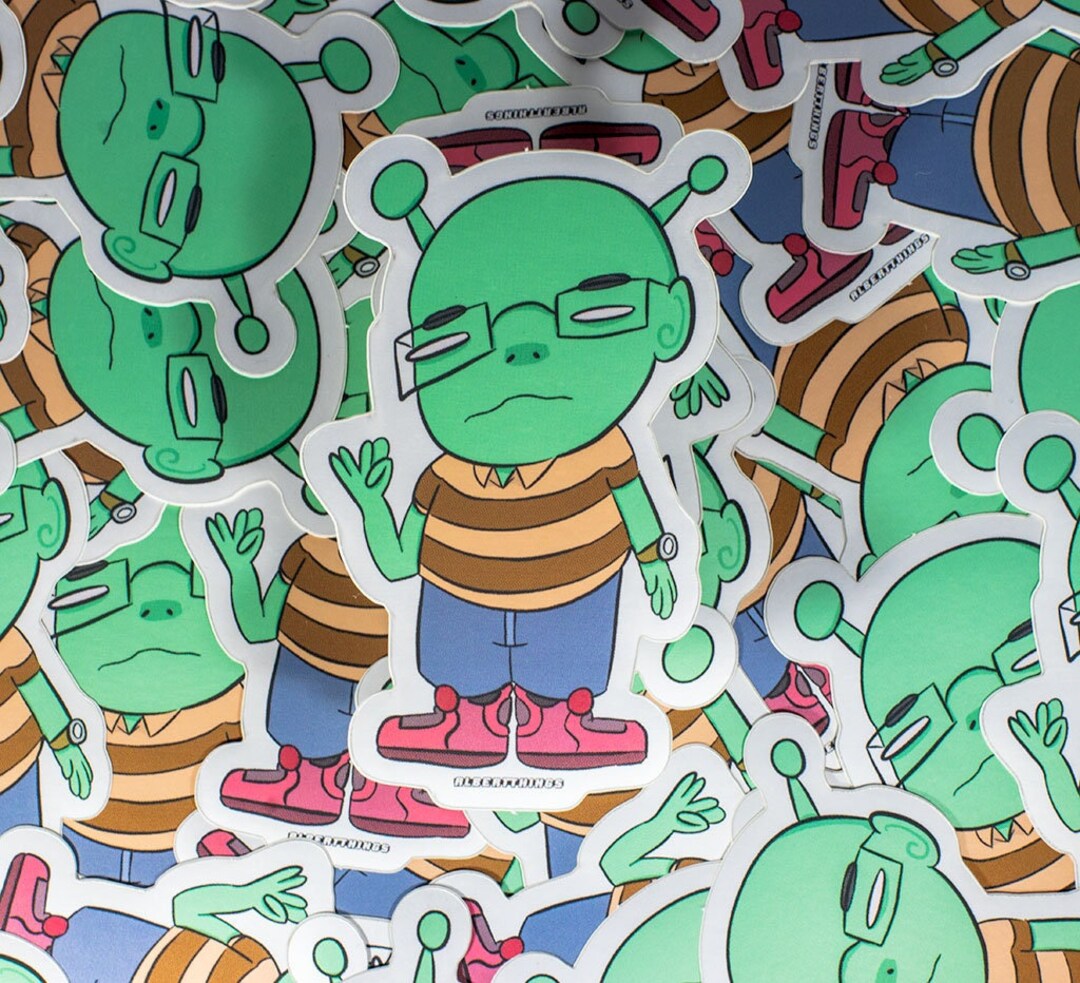 Sci Fi Alien Sticker Humble Alien Alien Sticker Sci Fi Sticker Space ...