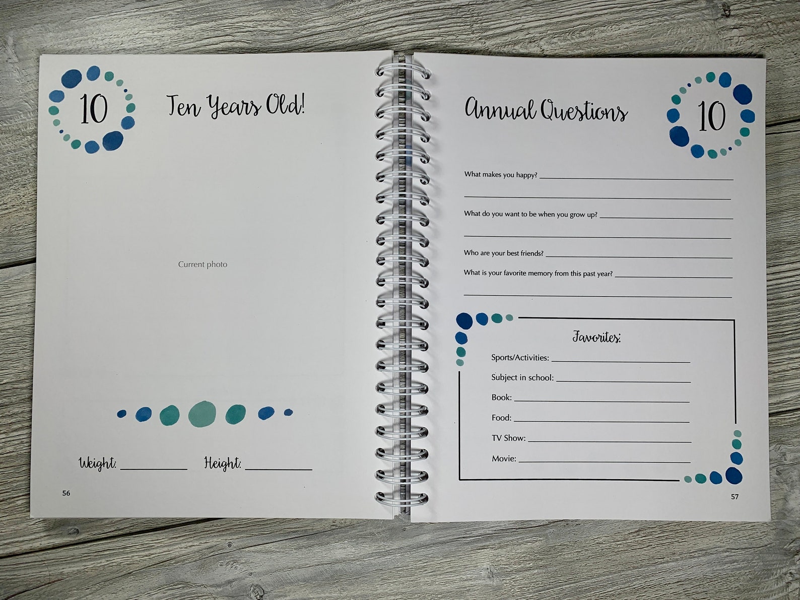 Birthday Memory Book Child Birthday Book Annual Birthday - Etsy