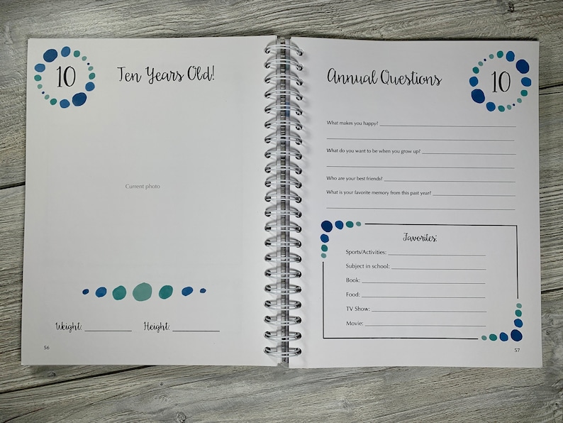 Birthday Memory Book Child Birthday Book Annual Birthday - Etsy