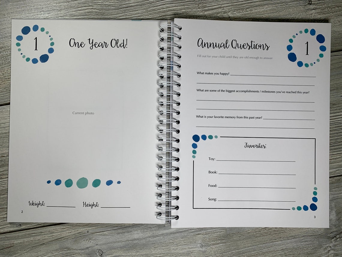 Birthday Memory Book Child Birthday Book Annual Birthday - Etsy