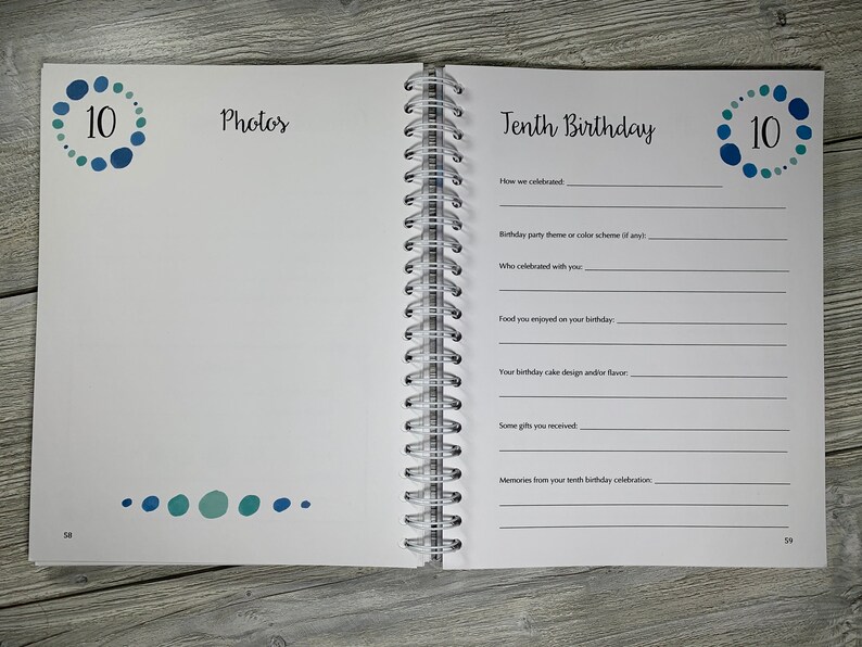 Birthday Memory Book Child Birthday Book Annual Birthday - Etsy