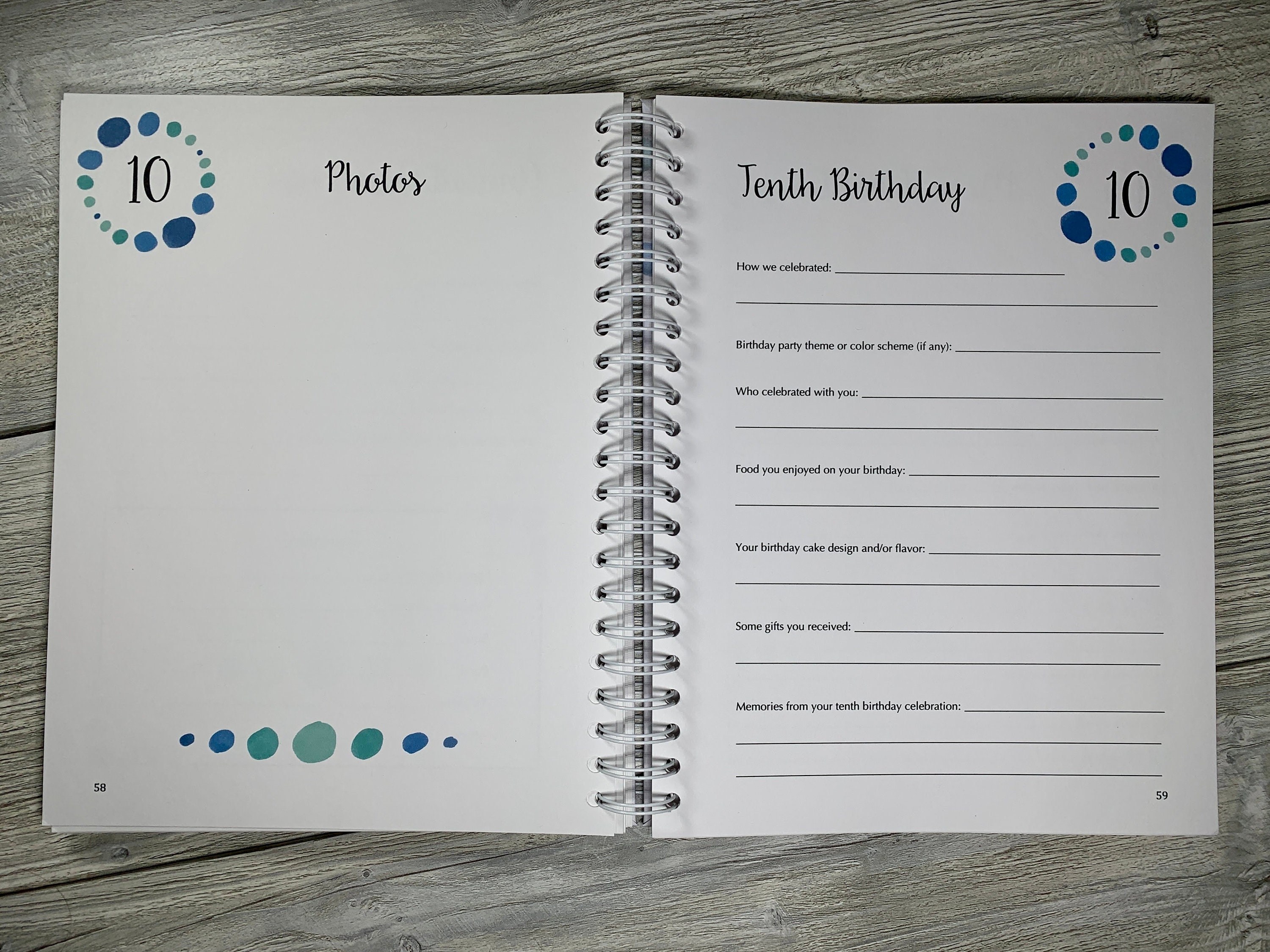 Birthday Memory Book Child Birthday Book Annual Birthday - Etsy