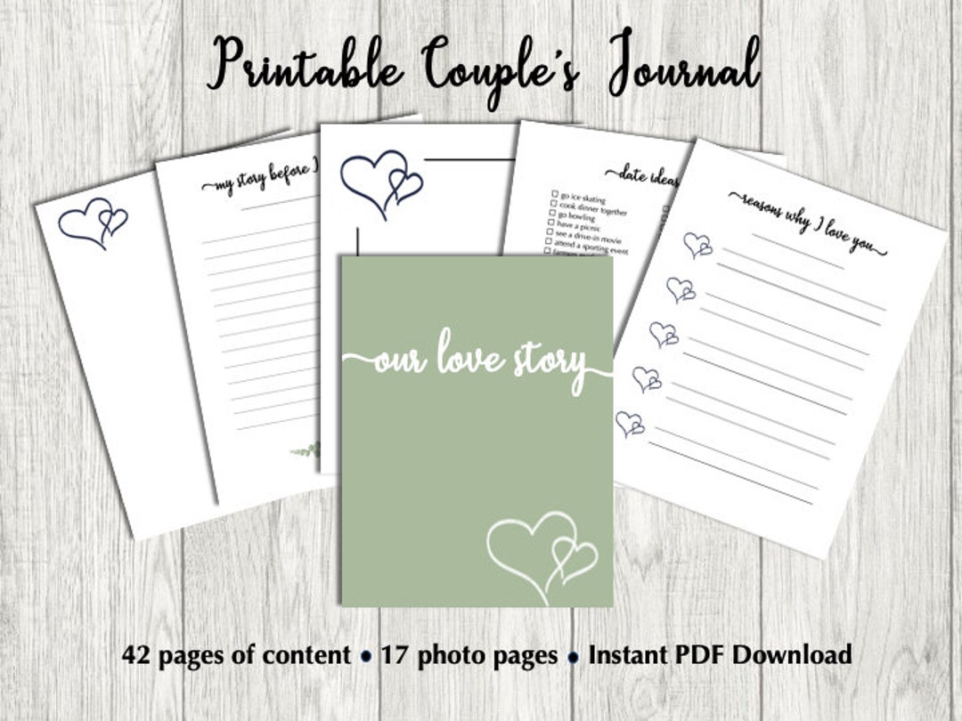 Printable Couple's Journal | Memory Book for Dating Couples | Our Love ...