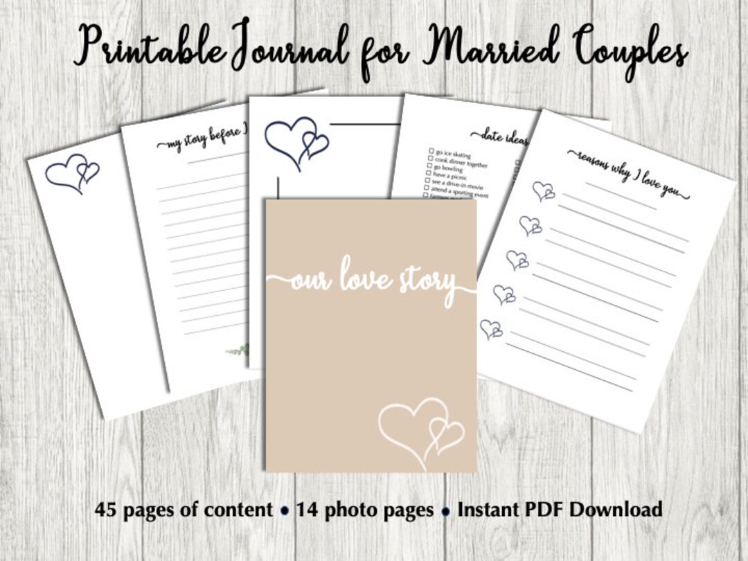 Printable Journal for Married Couples | Marriage Journal | Memory Book ...