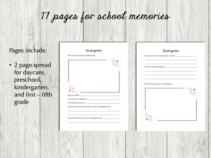 Printable Child Memory Book Baby Memory Book Toddler - Etsy