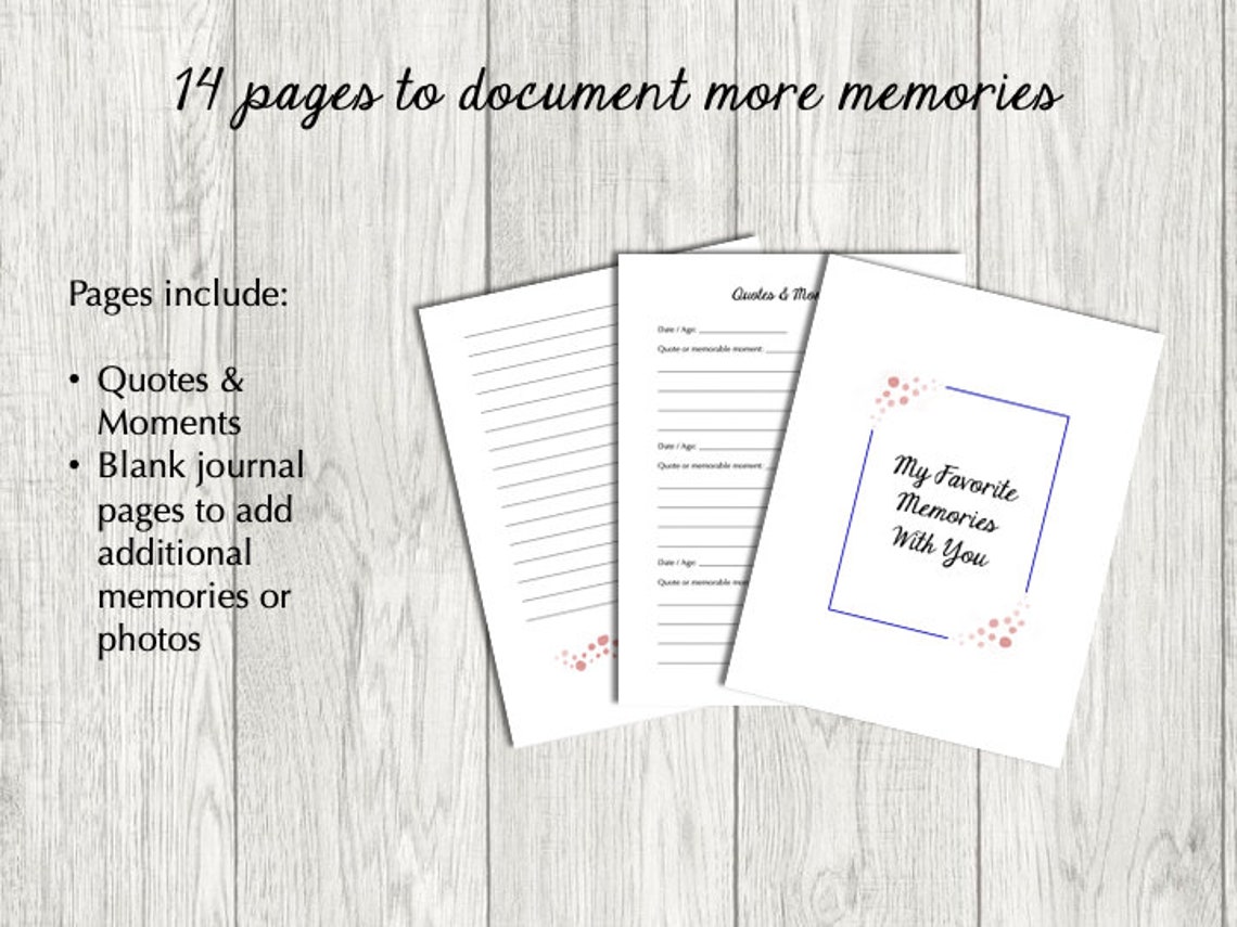 Printable Child Memory Book Baby Memory Book Toddler - Etsy