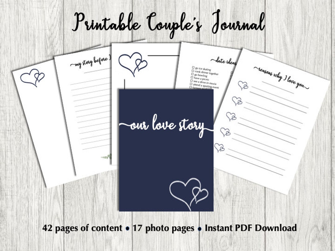 Printable Couple's Journal | Memory Book for Dating Couples | Our Love ...