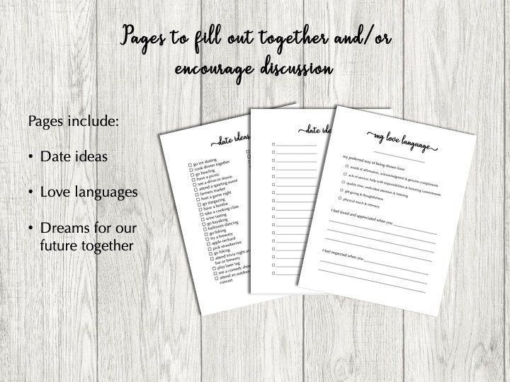 Printable Couple's Journal | Memory Book for Dating Couples | Our Love ...