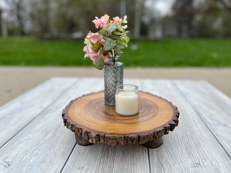 Rustic Centerpiece Cake Stand Wedding Decor Rustic Decor Rustic Cake ...