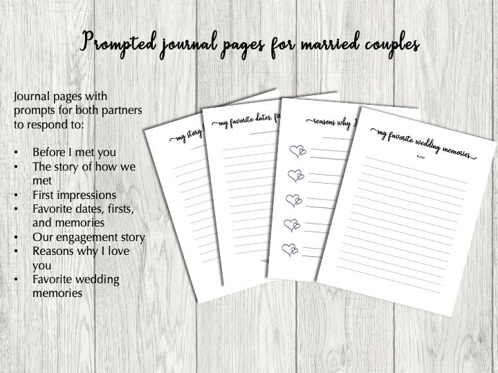 Printable Journal for Married Couples | Marriage Journal | Memory Book ...