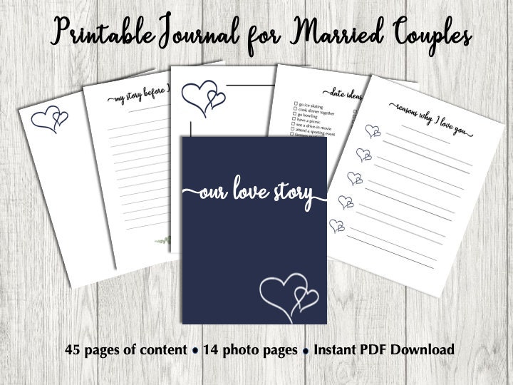 Printable Journal for Married Couples | Marriage Journal | Memory Book ...
