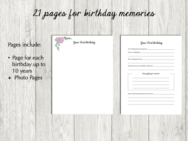 Printable Child Memory Book | Baby Memory Book | Toddler Memory Book ...