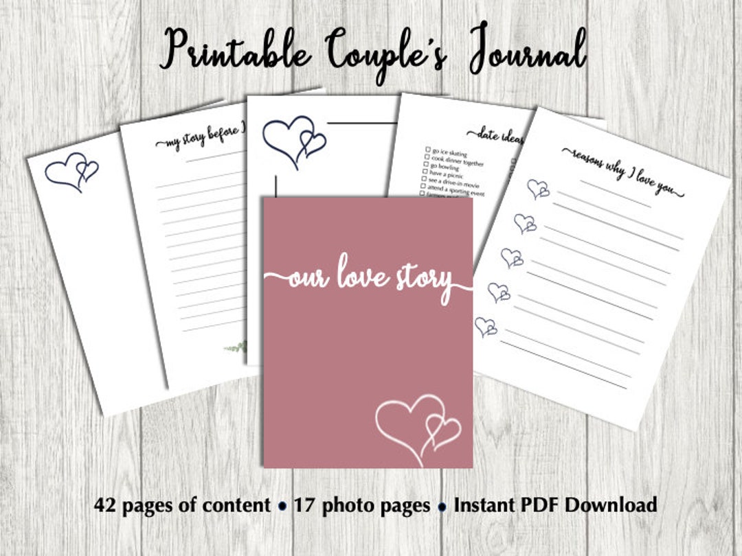 Printable Couple's Journal | Memory Book for Dating Couples | Our Love ...