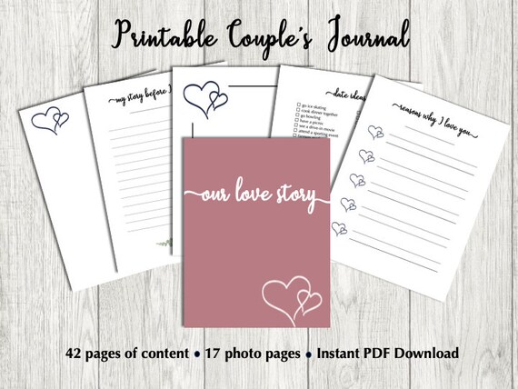 Printable Couple's Journal Memory Book for Dating | Etsy
