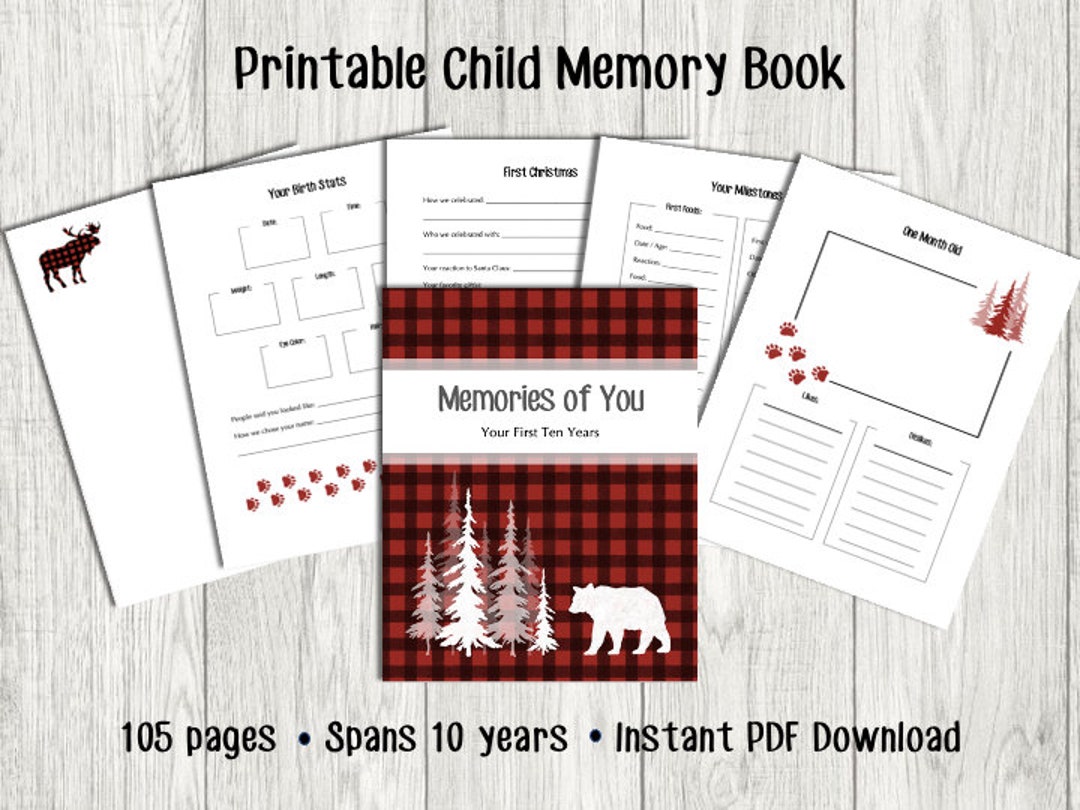 Printable Child Memory Book Baby Memory Book Toddler - Etsy