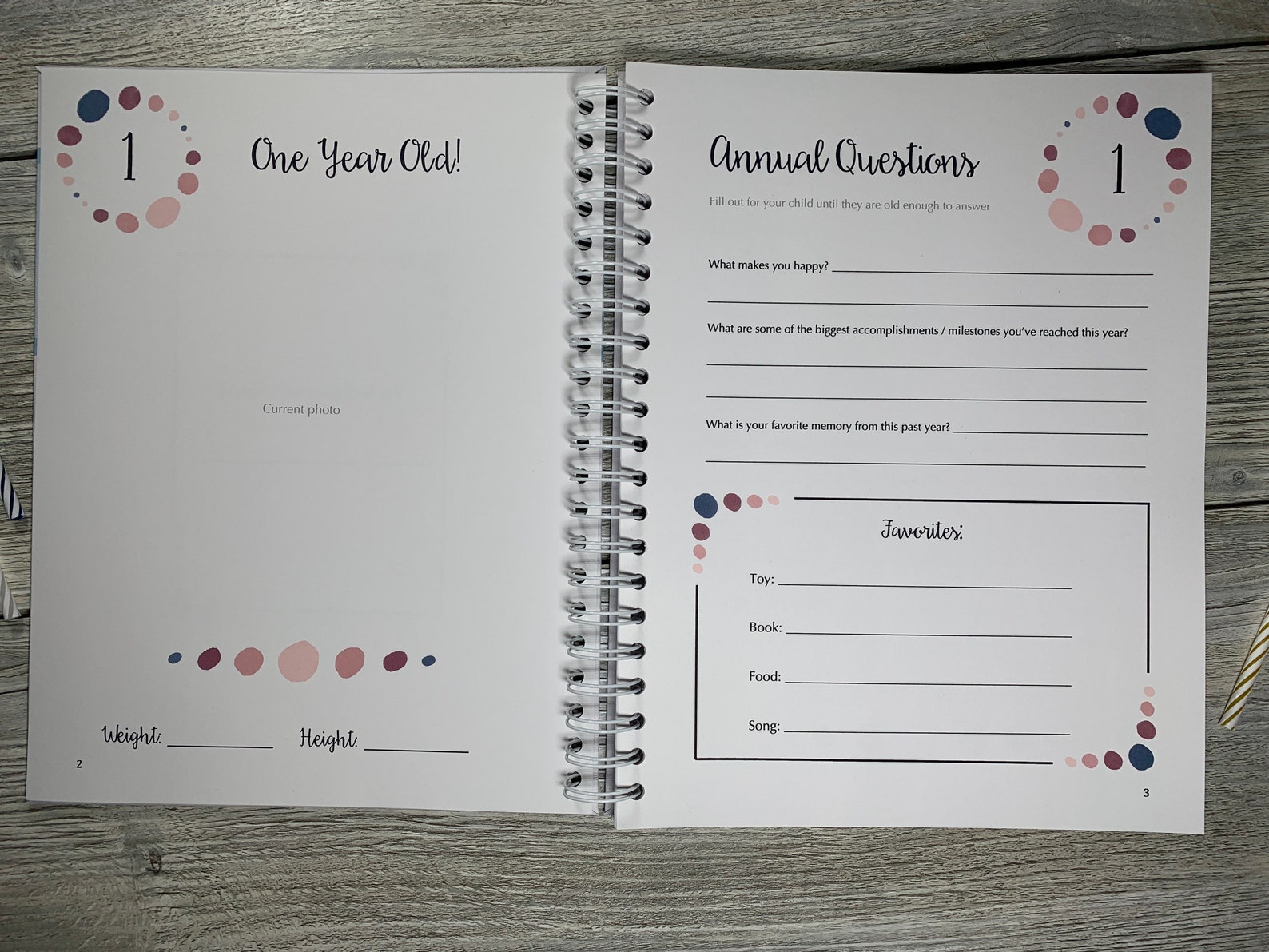 Birthday Memory Book Child Birthday Book Annual Birthday Interview ...